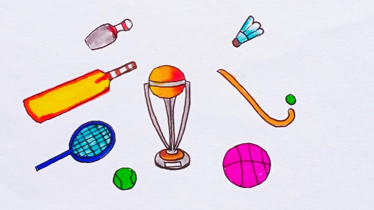 National Sports Day Poster Drawing | National Sports Day Drawing ...