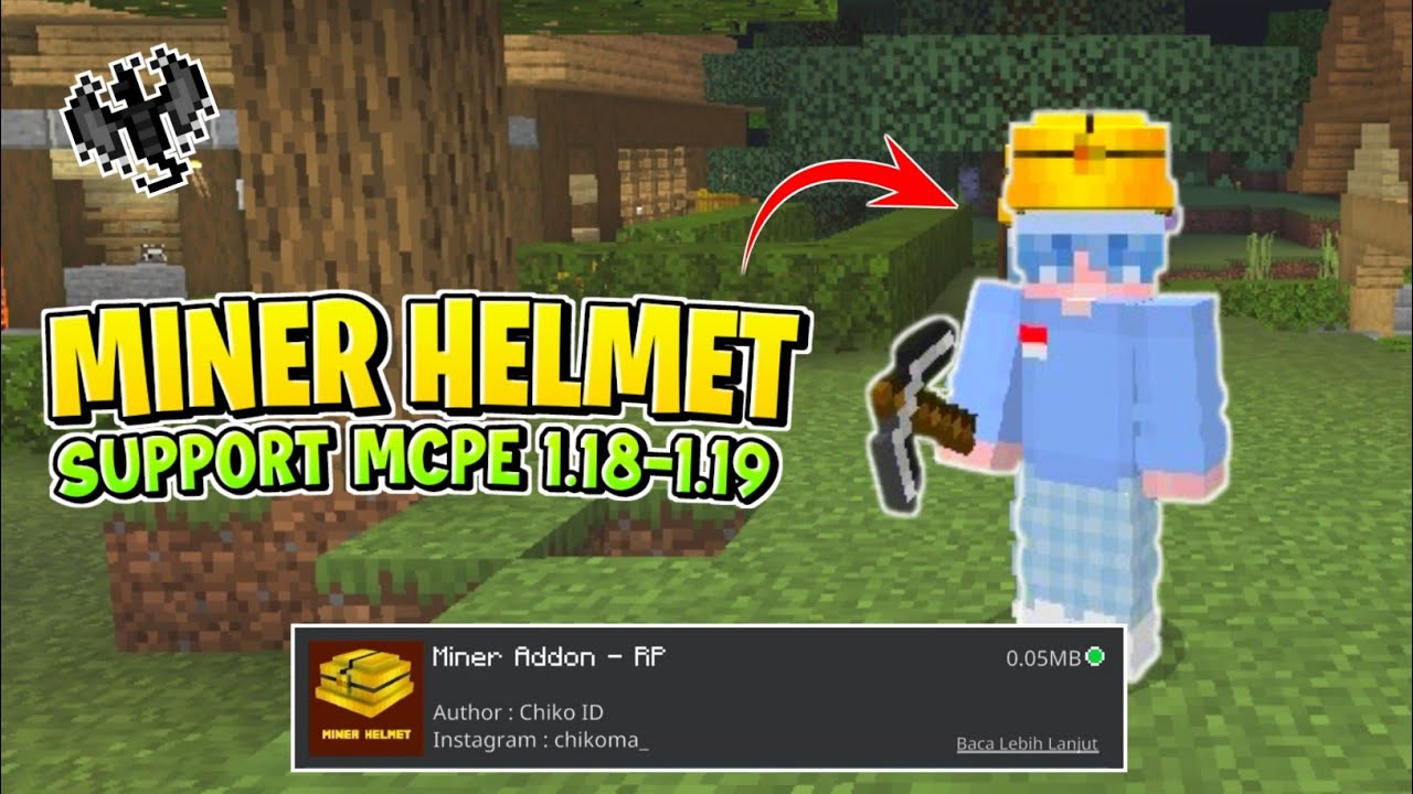 😱MINERS helmet mod minecraft pe - miner helmet addon mcpe 1.19 - addon true miner helmet - YouTube
