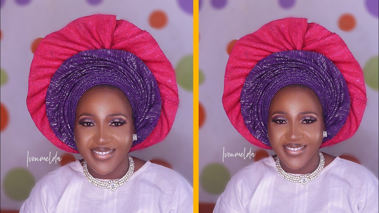 Double Fan Gele Tutorial with Two Different Gele: Head wrap - Beginner ...