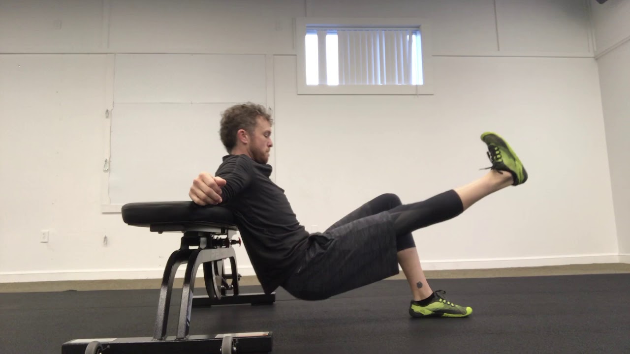 Single leg bench hip dips - YouTube