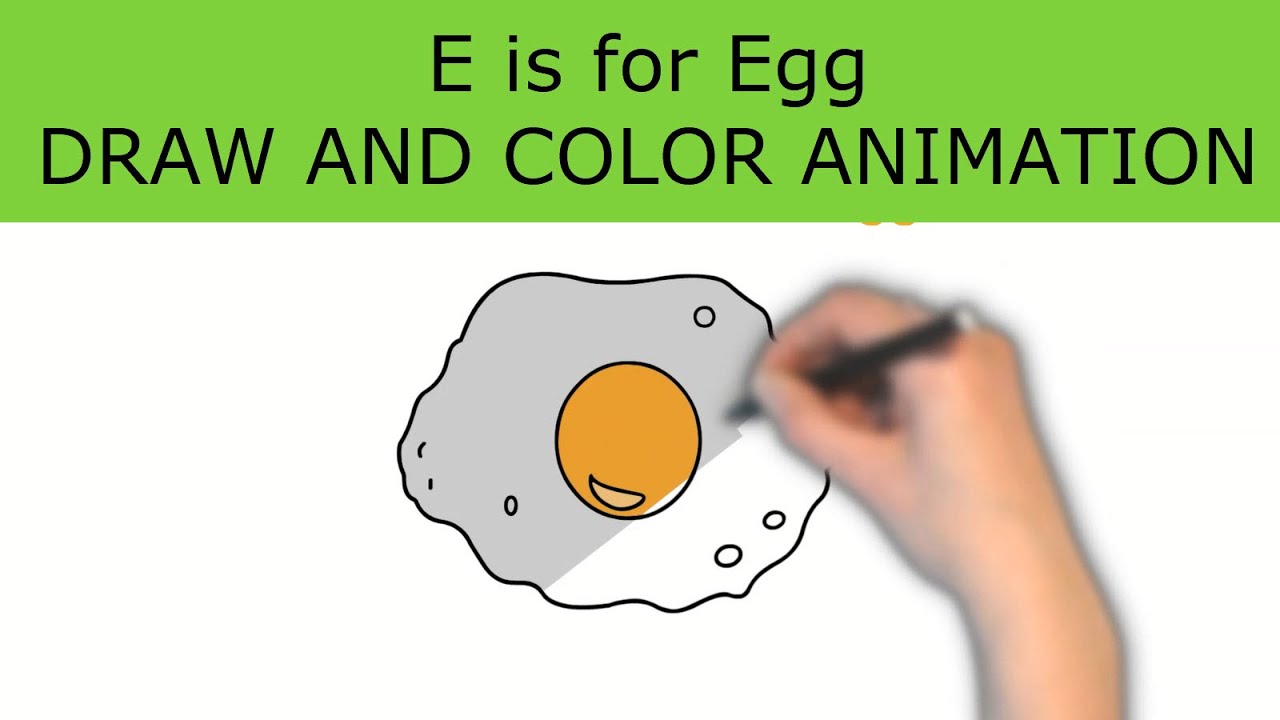E is for Egg | Draw and Color Eating Eggs and Toast | Drawing and ...