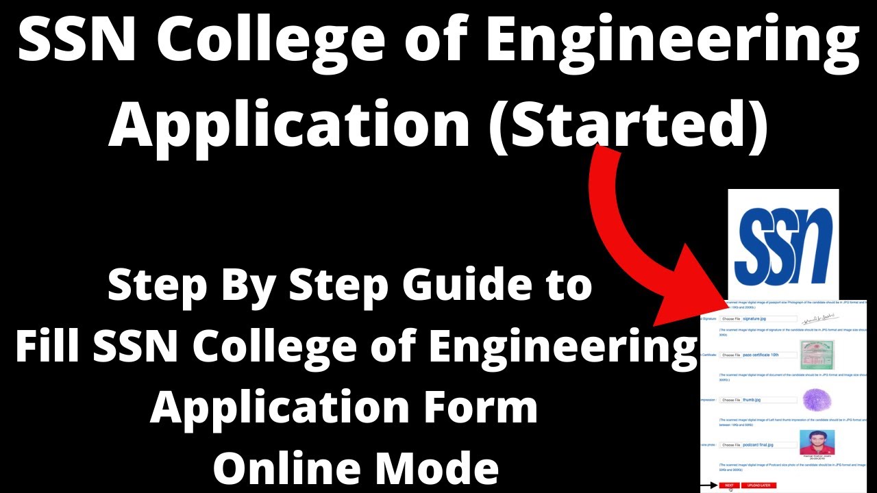 SSN College of Engineering Application (Started)-How to Fill SSN ...