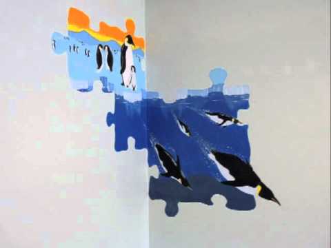 Penguin Mural - A painted mural of Penguins - YouTube