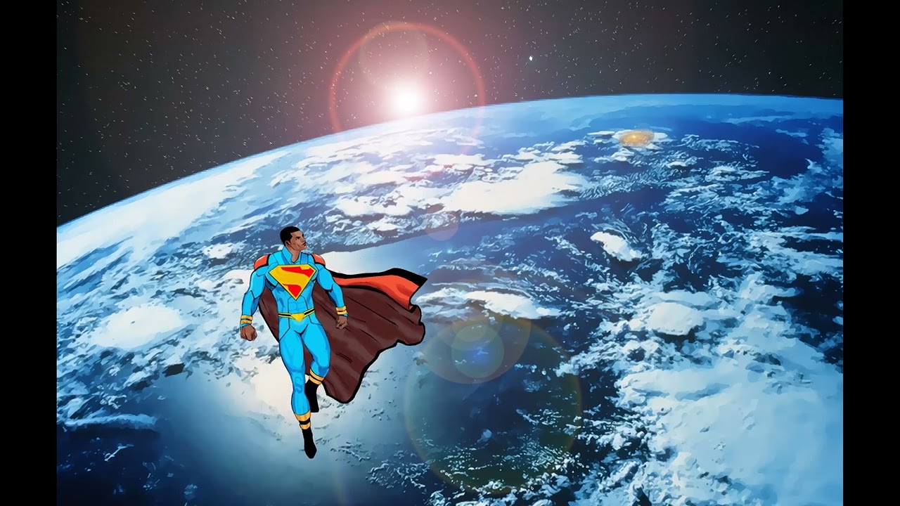Superman (Calvin Ellis) looking over the earth - YouTube