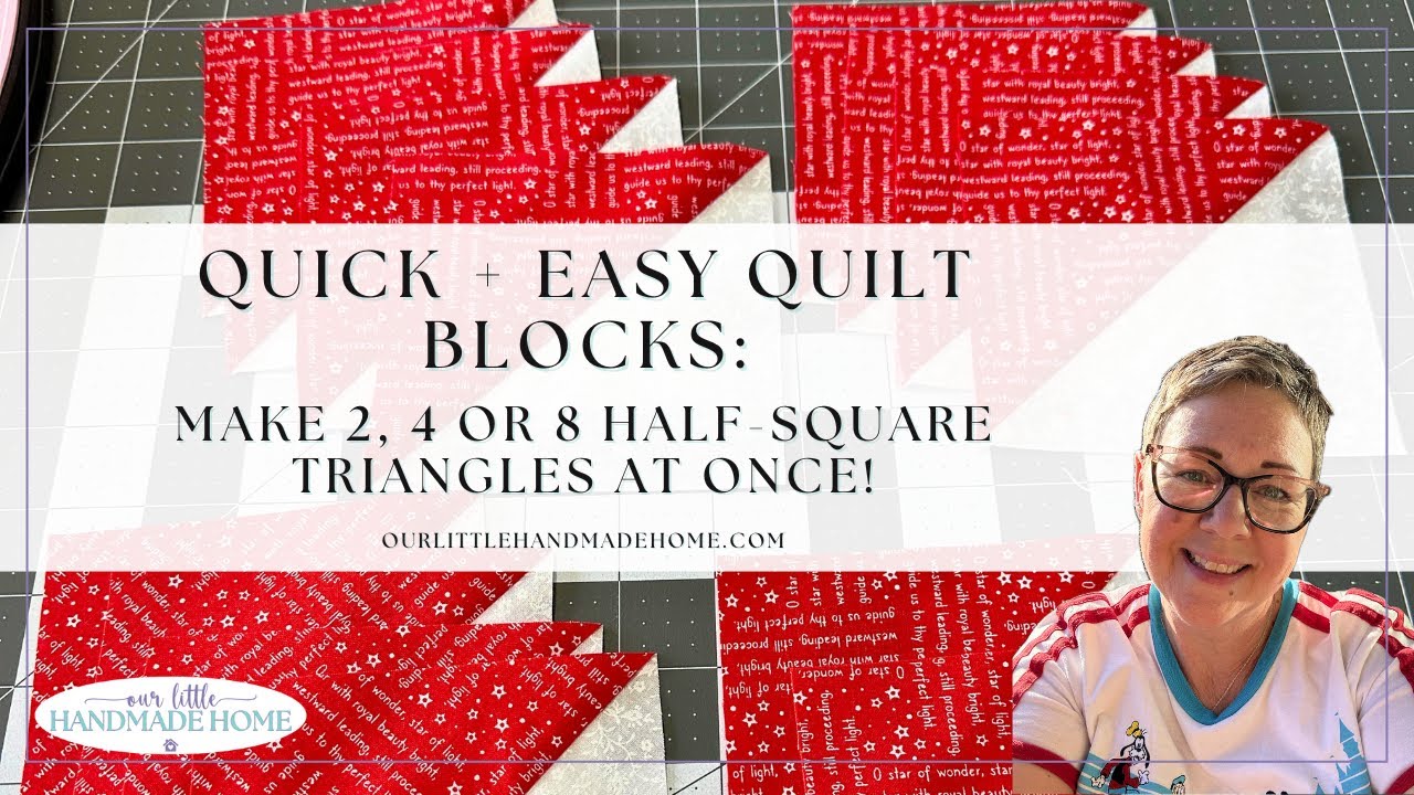 Quick & Easy Quilt Blocks: Make 2, 4 or 8 Half-Square Triangles at One Time - YouTube