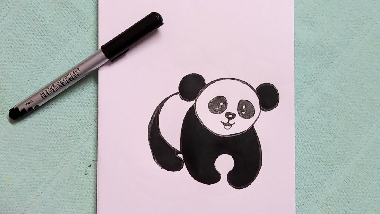 | Panda drawing cute | how to draw a panda step by step | #pandadrawing ...