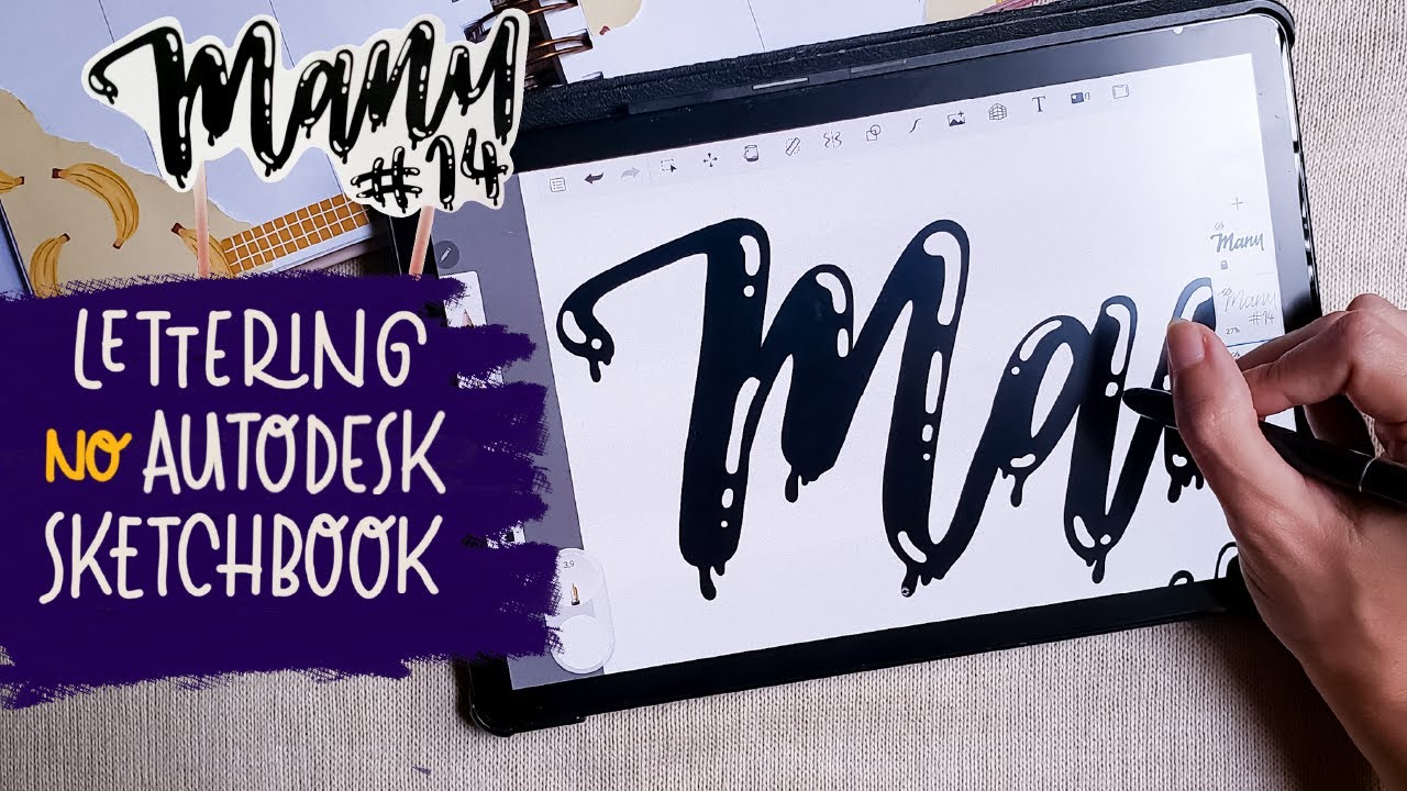 Desenhando topo de bolo com lettering no autodesk sketchbook + Papo ...