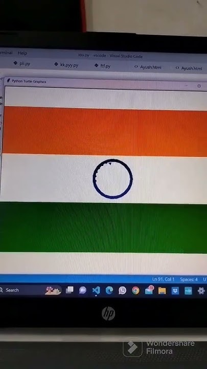 Create Indian Flag Using Pythoncoding Programming Python Pythonprogramming Youtube