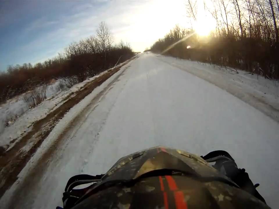 Sled powered scrambler on the sturgeon river (part 3) - YouTube