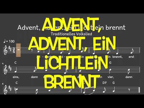 Lied: Advent, Advent, ein Lichtlein brennt (Advent / Weihnachten / Melodie, Akkorde, Noten und ...
