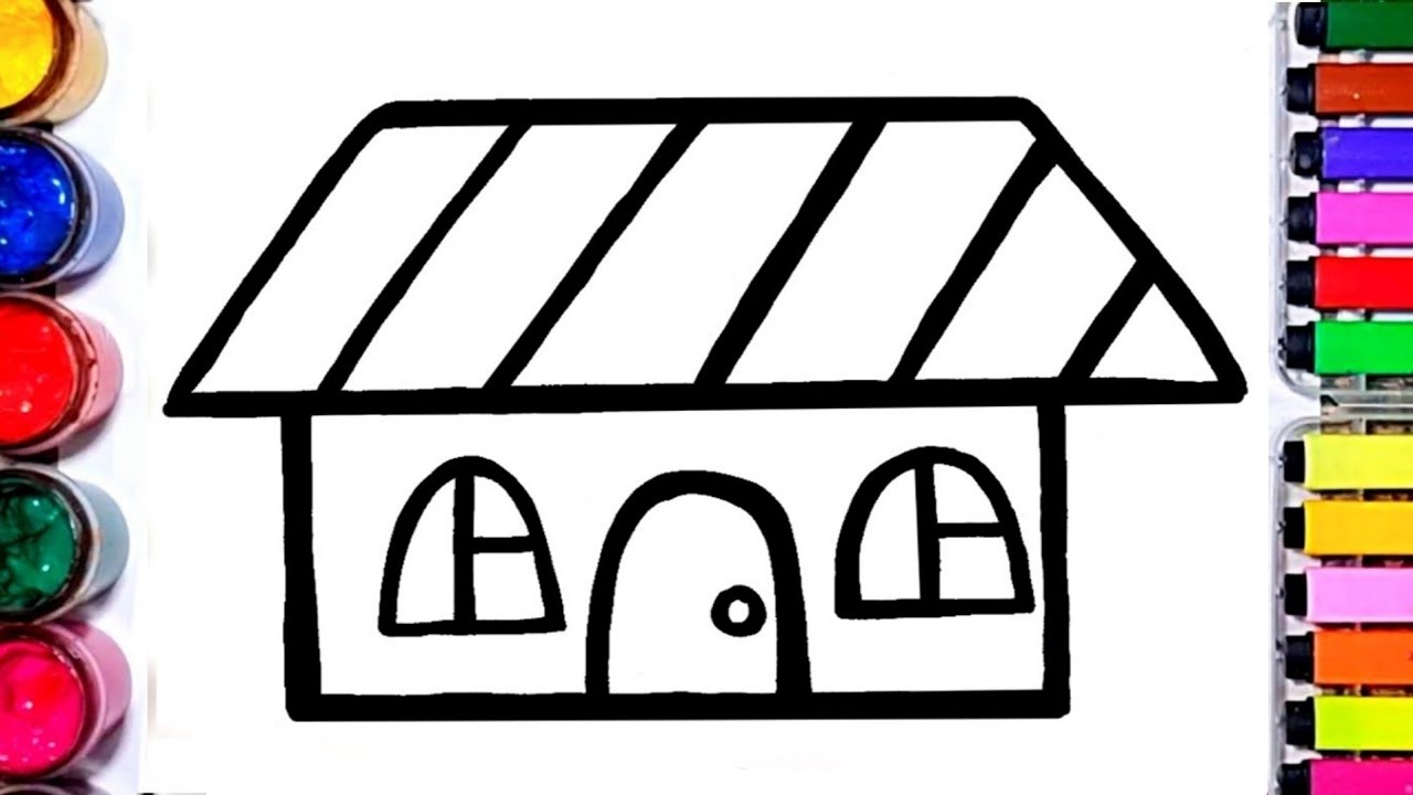 Bolalar uchun uy rasmini chizish - YouTube