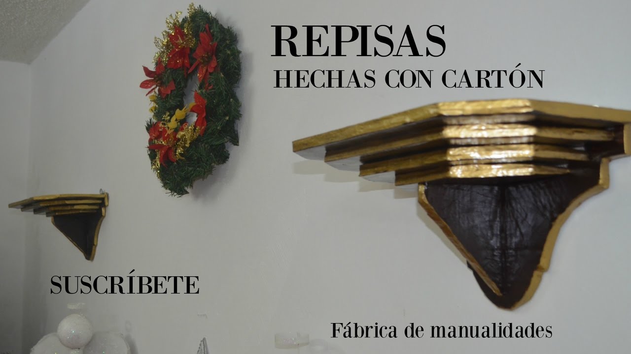 Repisas hechas con cartón. - YouTube