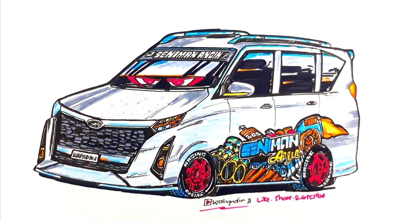 Mobil seniman angin, Cara menggambar mobil TCI#art - YouTube