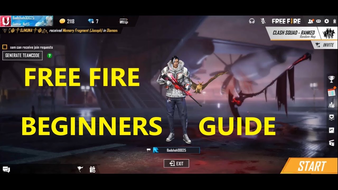 FREE FIRE GUIDE FOR BEGINNERS - YouTube