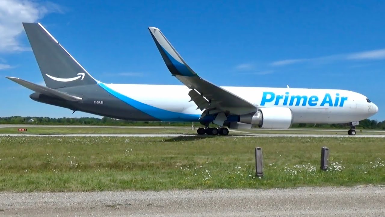 CargoJet (Prime Air Livery) B767-300WL C-GAZI Landing Hamilton YHM on ...