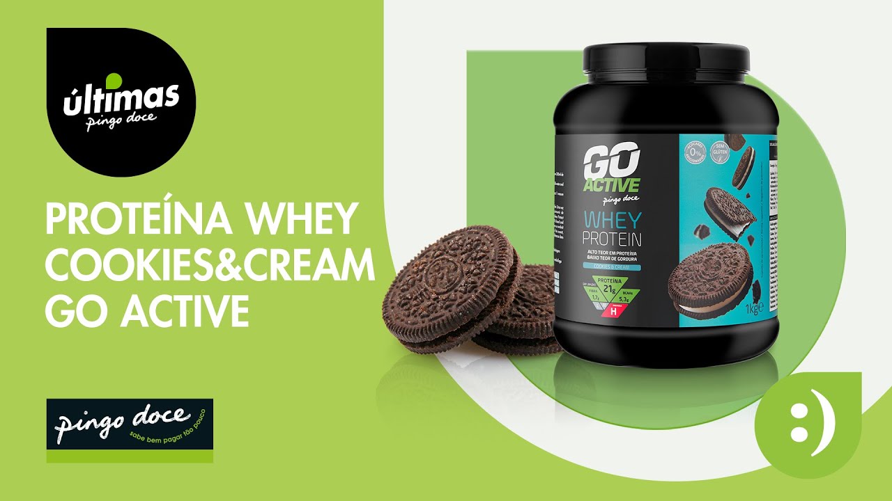 Proteína Whey Cookies&Cream Go Active | Últimas Pingo Doce - YouTube