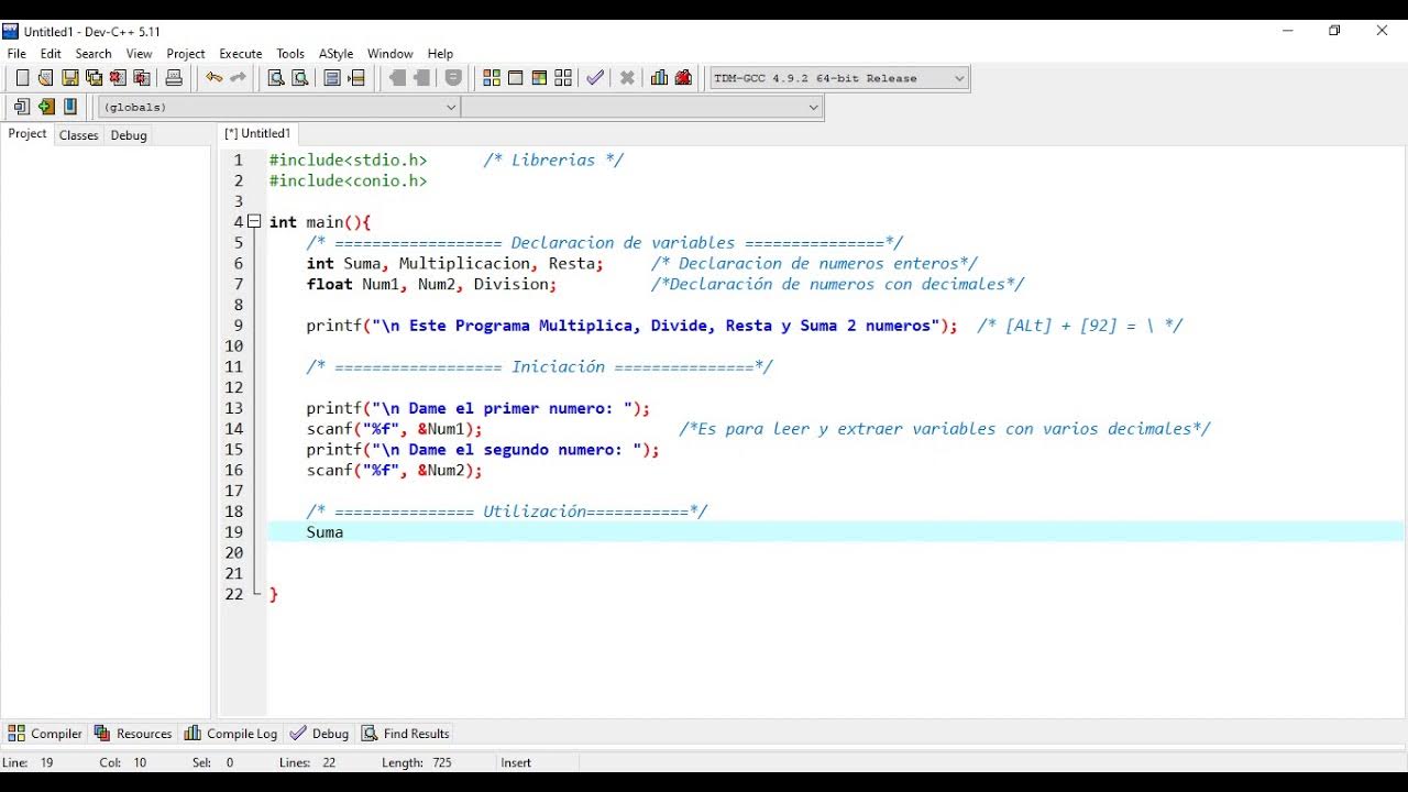 Programa Operaciones básicas con Dev C++ - YouTube