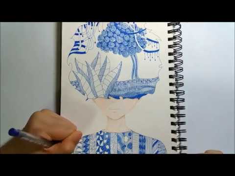 젠탱글(Zentangle)-'The Blue Boy(파란 소년)' - YouTube