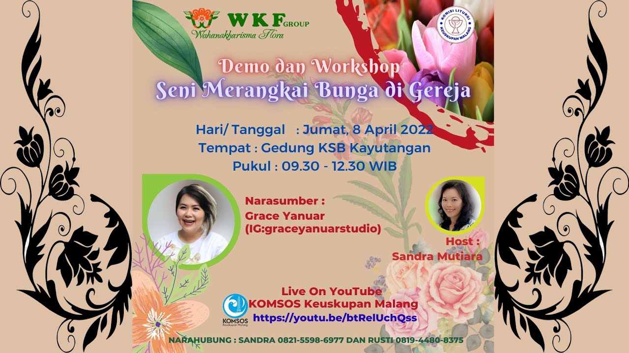 Demo dan Workshop "Seni Merangkai Bunga di Gereja" - YouTube