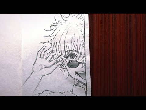 How to draw gojo || how to draw anime || easy anime drawing step by ...