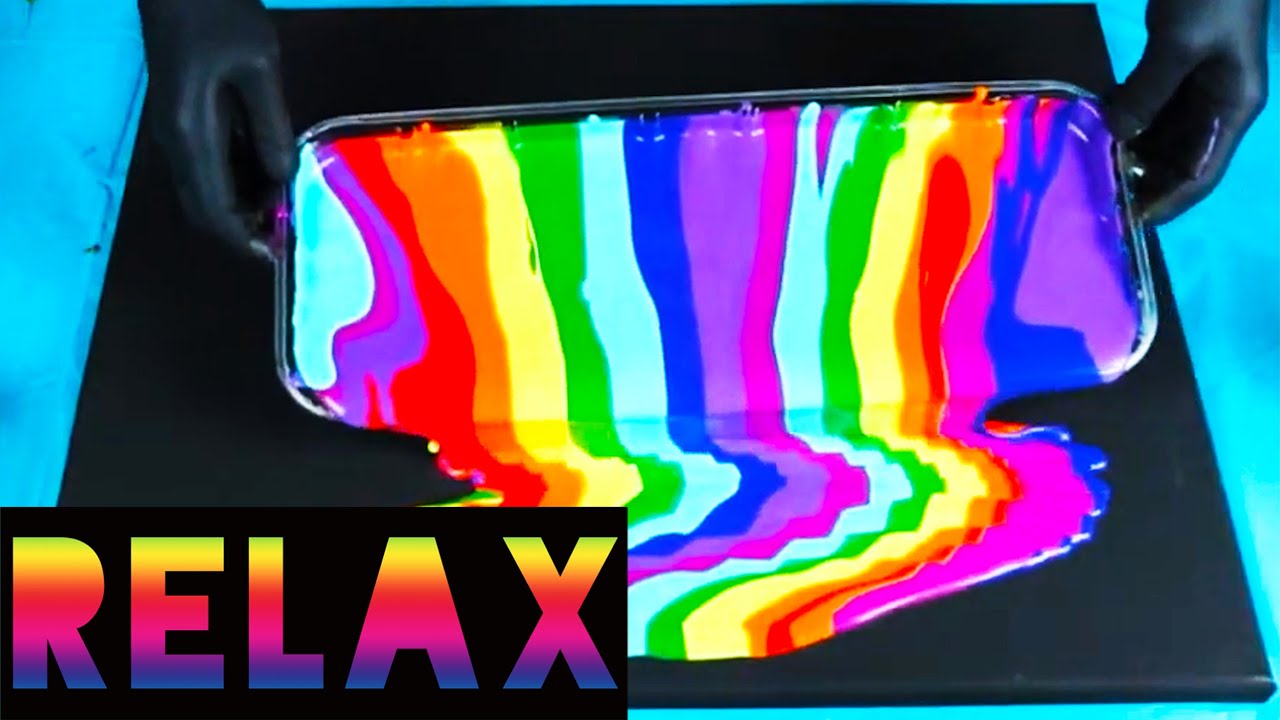 Easy Acrylic Pouring/RAINBOW Fluid Art Compilation - YouTube