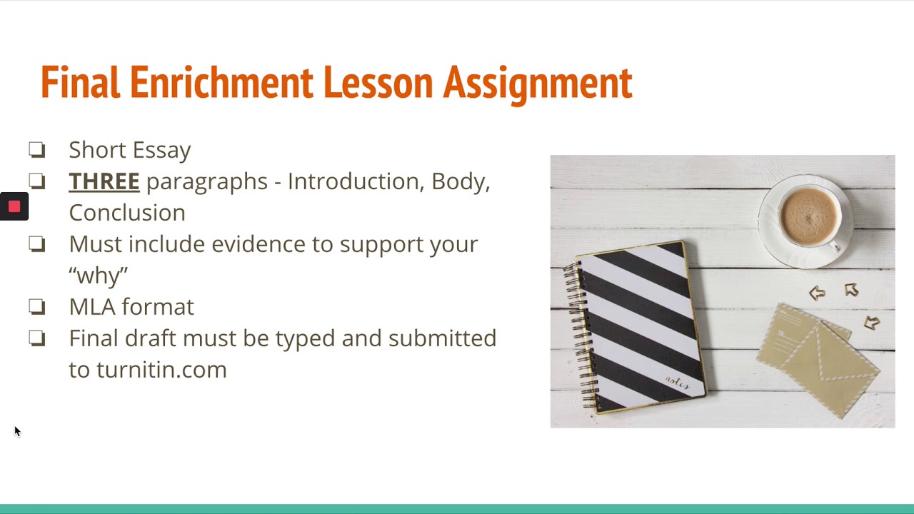 Final Enrichment Lesson Assignment - YouTube
