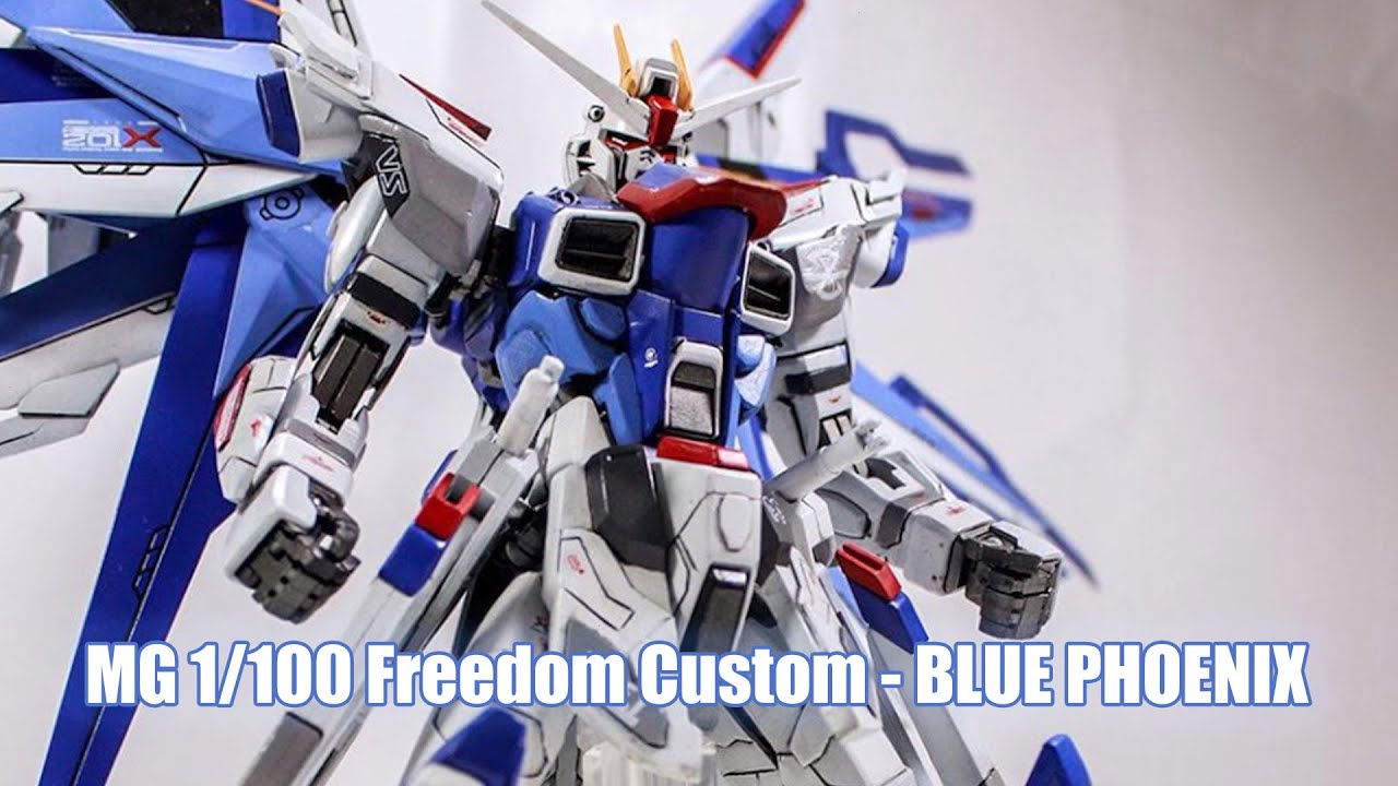 MG 1/100 Freedom Custom - BLUE PHOENIX - Custom Build - YouTube