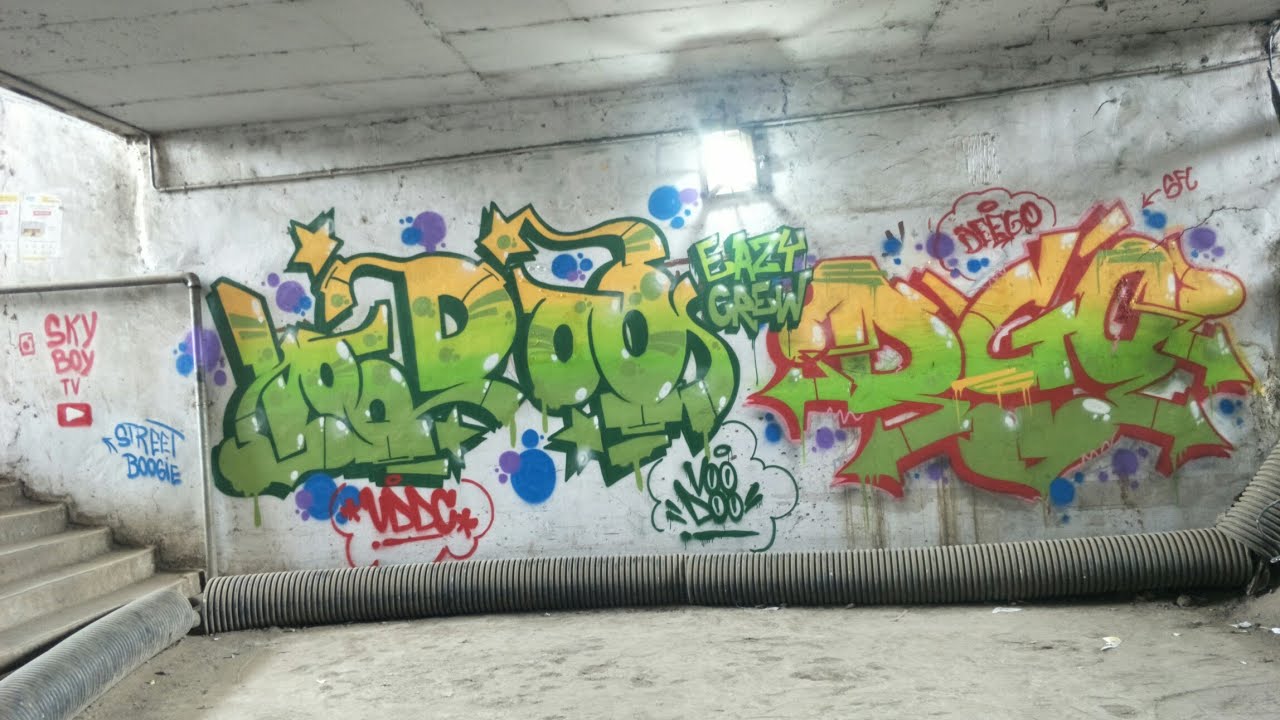 Graffiti At Tunnel Near Indira College Pune, India | Voodoo & Deego ...