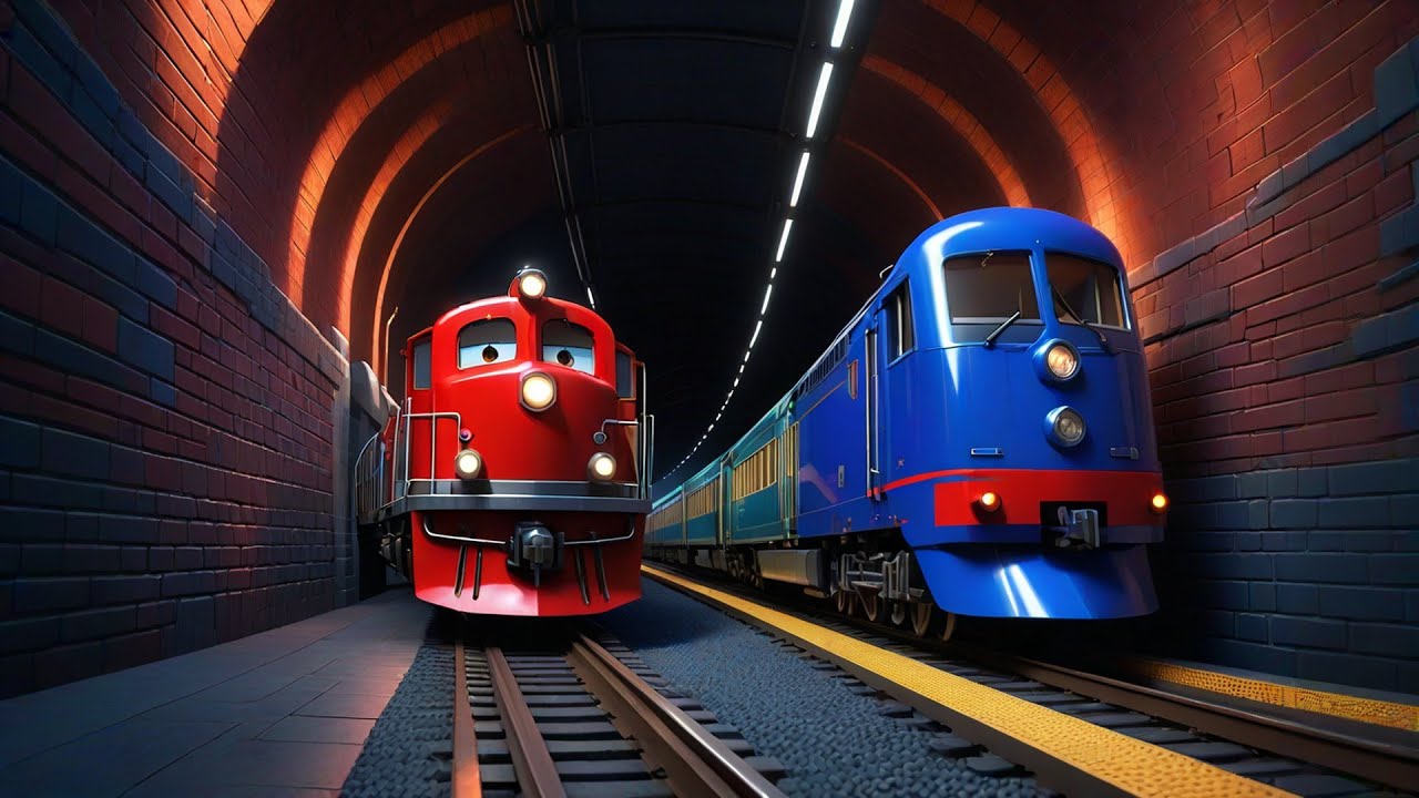 Five Shiny Trains Race Down Tracks | Exciting Train Adventure ...