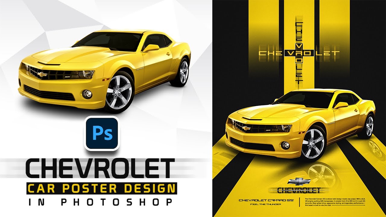 Chevrolet Sports Car Poster Design in Photoshop | Step-by-Step Tutorial ...