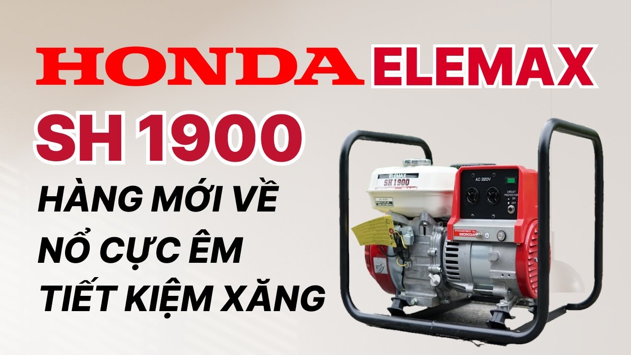 Máy phát điện Honda Elemax SH1900 công suất 1,6kVA nổ cực êm, tiết kiệm nhiên liệu - YouTube