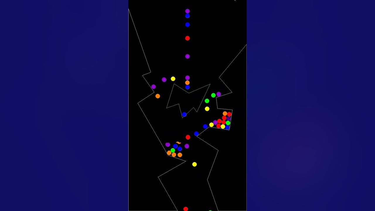 회전하는 장애물 속 무지개 공의 생존 게임! 🌈⚙️ #Pymunk #물리시뮬레이션 - YouTube