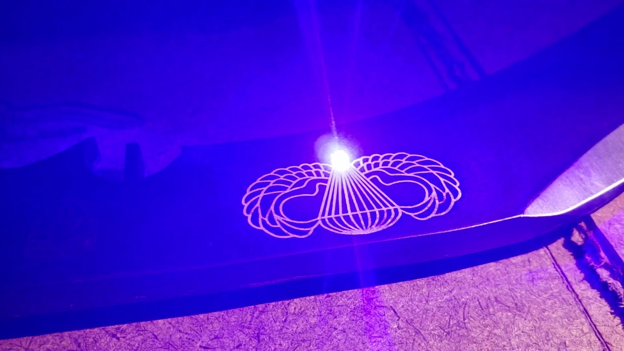 Laser Engraving FIST Blades knife - YouTube