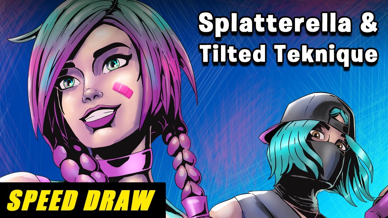 Drawing the Splatterella & Titlted Teknique Skins | Fortnite Speed draw ...
