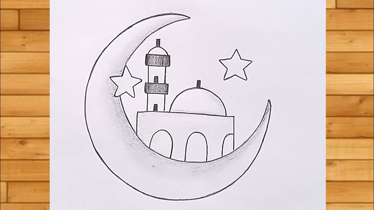 رسم رمضان كريم سهل كيف ترسم رمضان كريم خطوة بخطوة رسم هلال رمضان