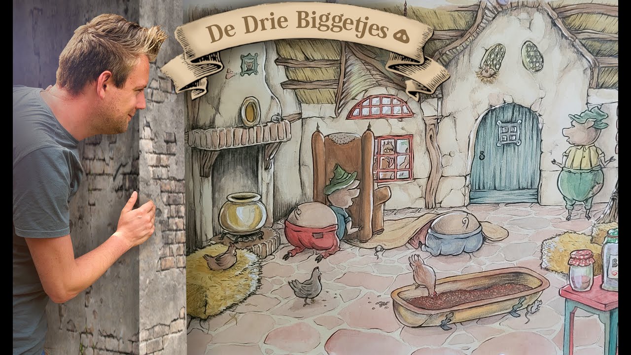 3 Biggetjes Interieur tekening EMIEL SCHAAP TEKEN TIPS! Sprookjes ...