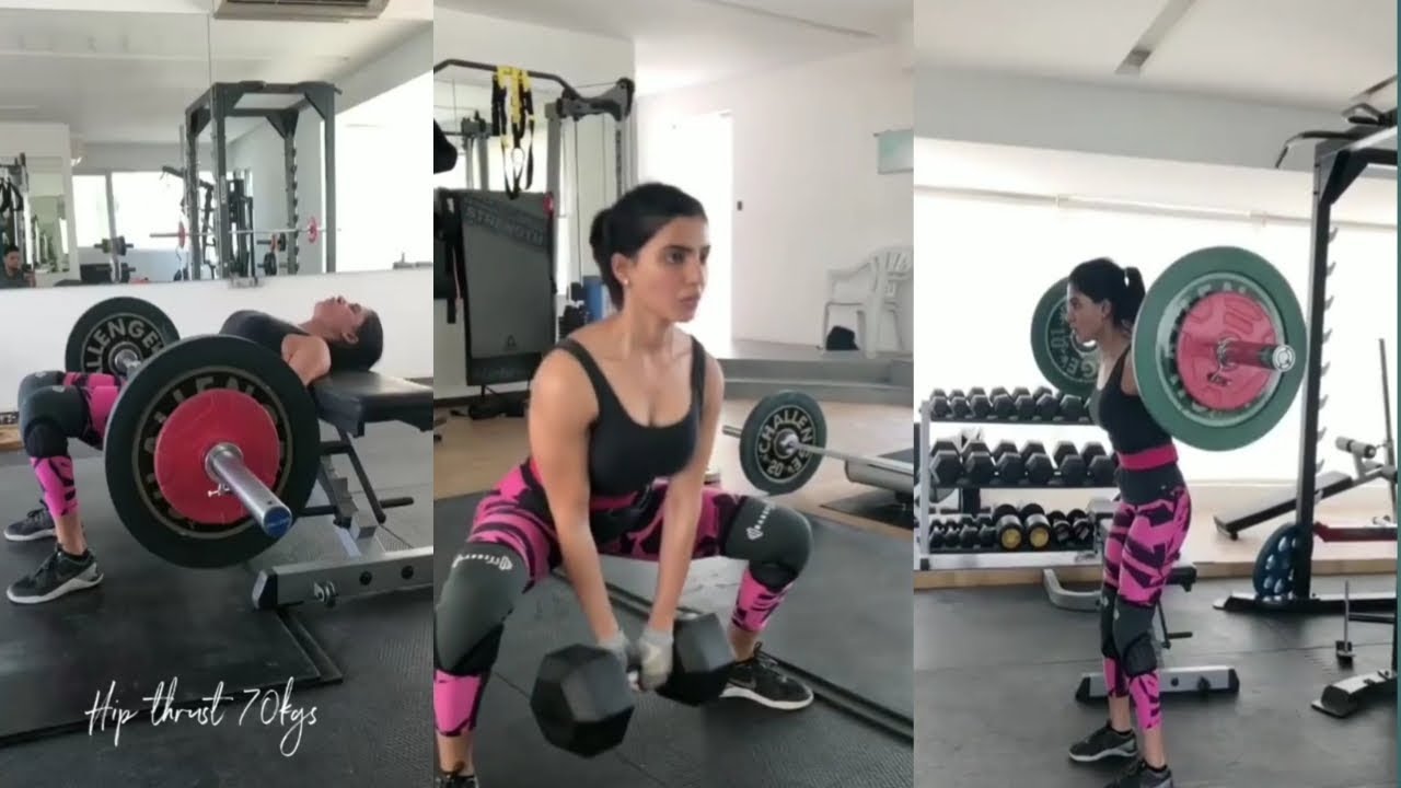 Samantha Akkineni GYM Workout Video | Actress | Samantha Hard workout ...