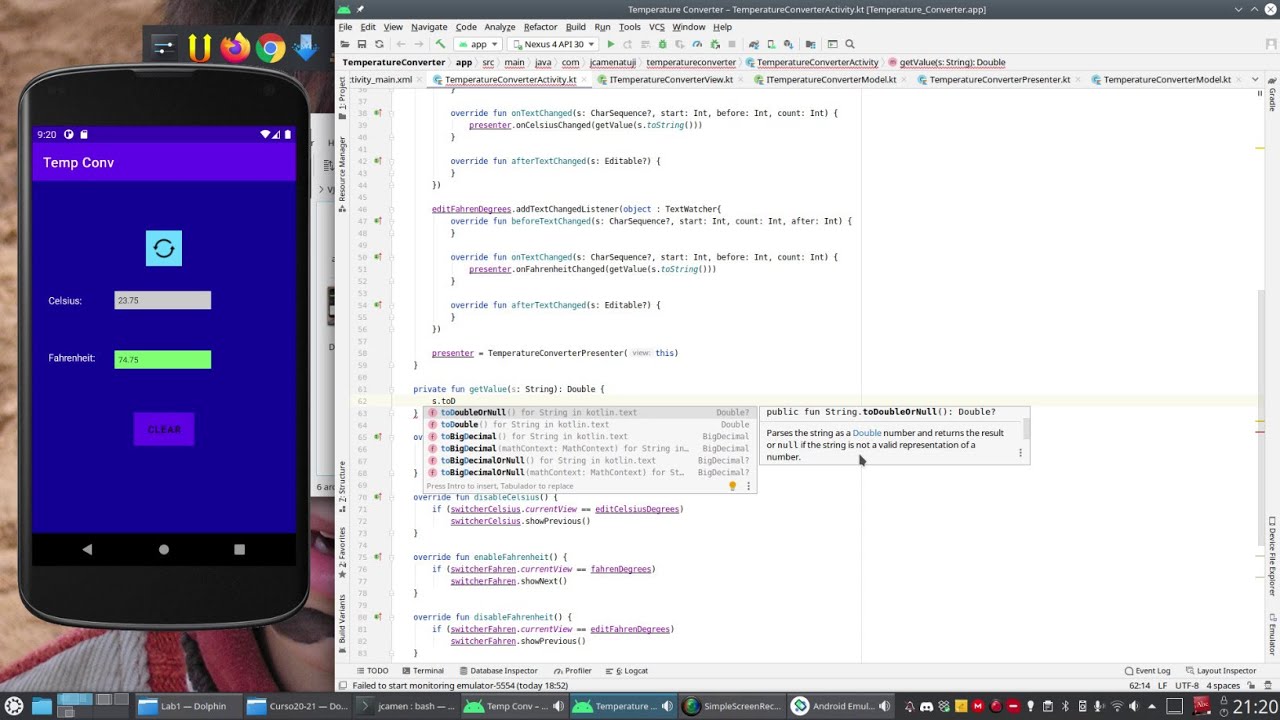 Developing a simple app in Android Studio: Temperature Converter (step ...