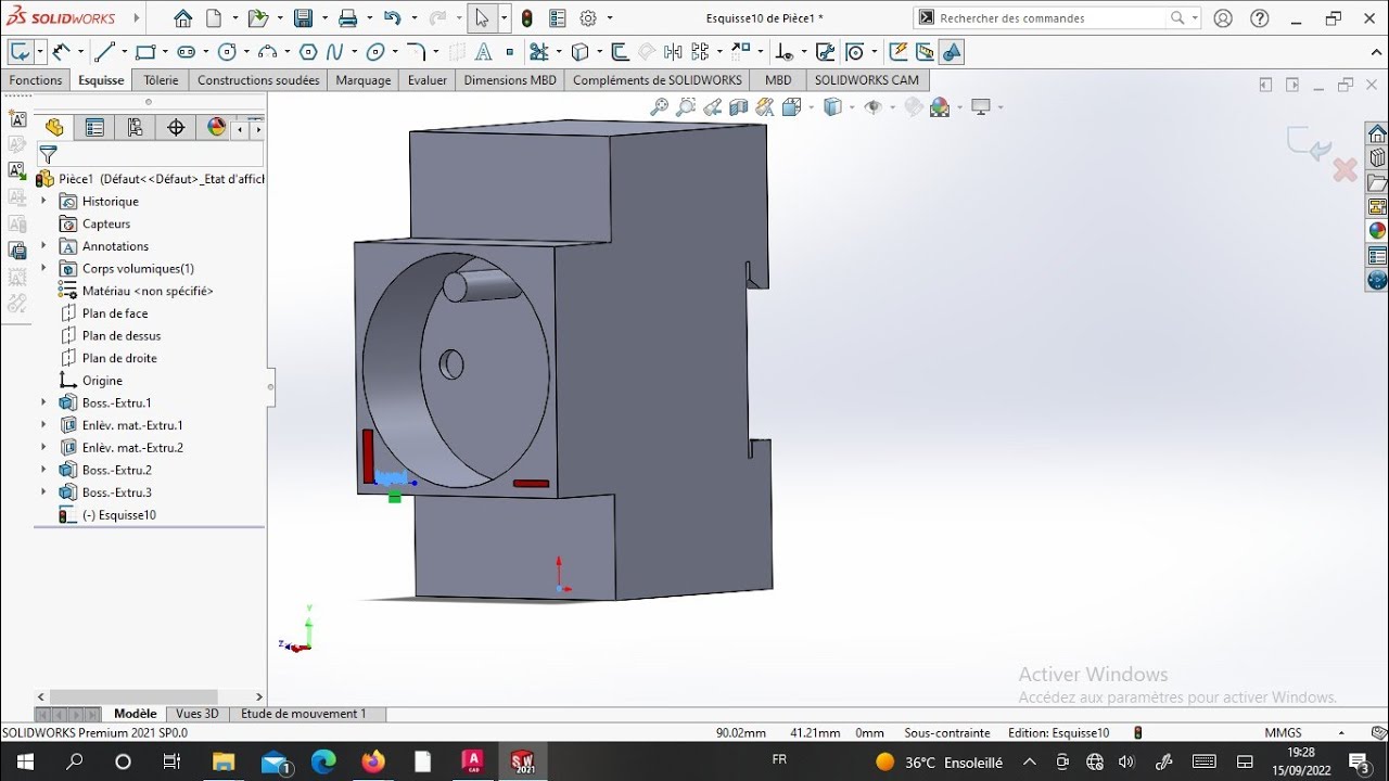 Modéliser une Prise Électrique pour Coffret sur Solidworks (4) - YouTube