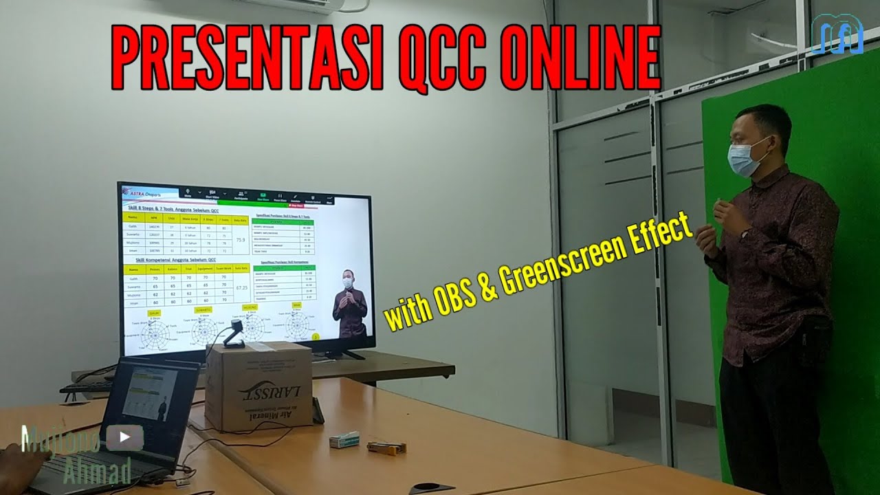 Presentasi QCC secara Online dengan aplikasi OBS dan efek green screen ...