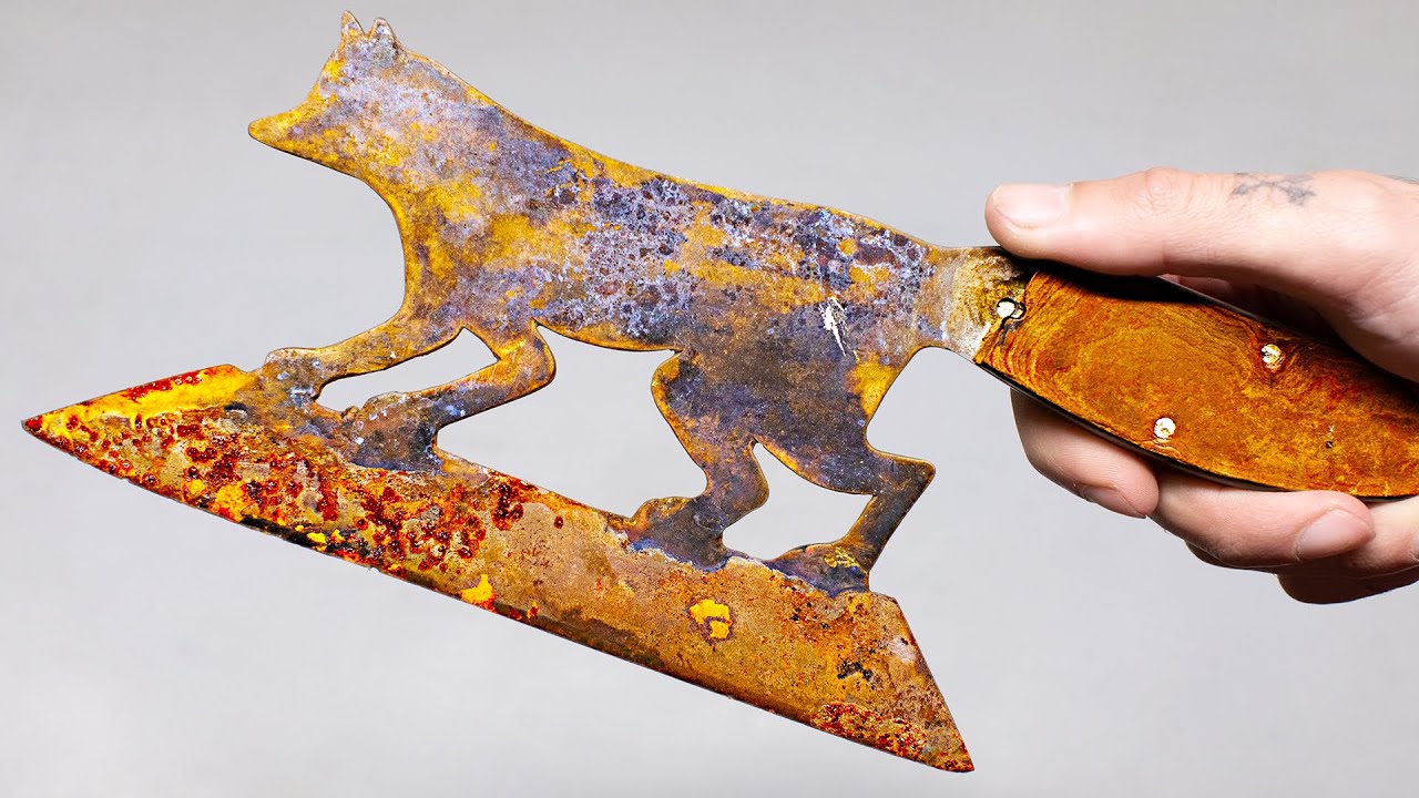 Antique Hunting Cleaver Restoration. Knife Restoration - YouTube