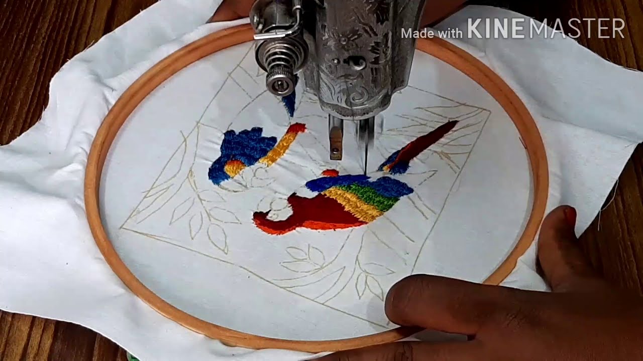 Satin Fill Stitch done by Normal Sewing Machine | Tutorial 7 | Machine ...