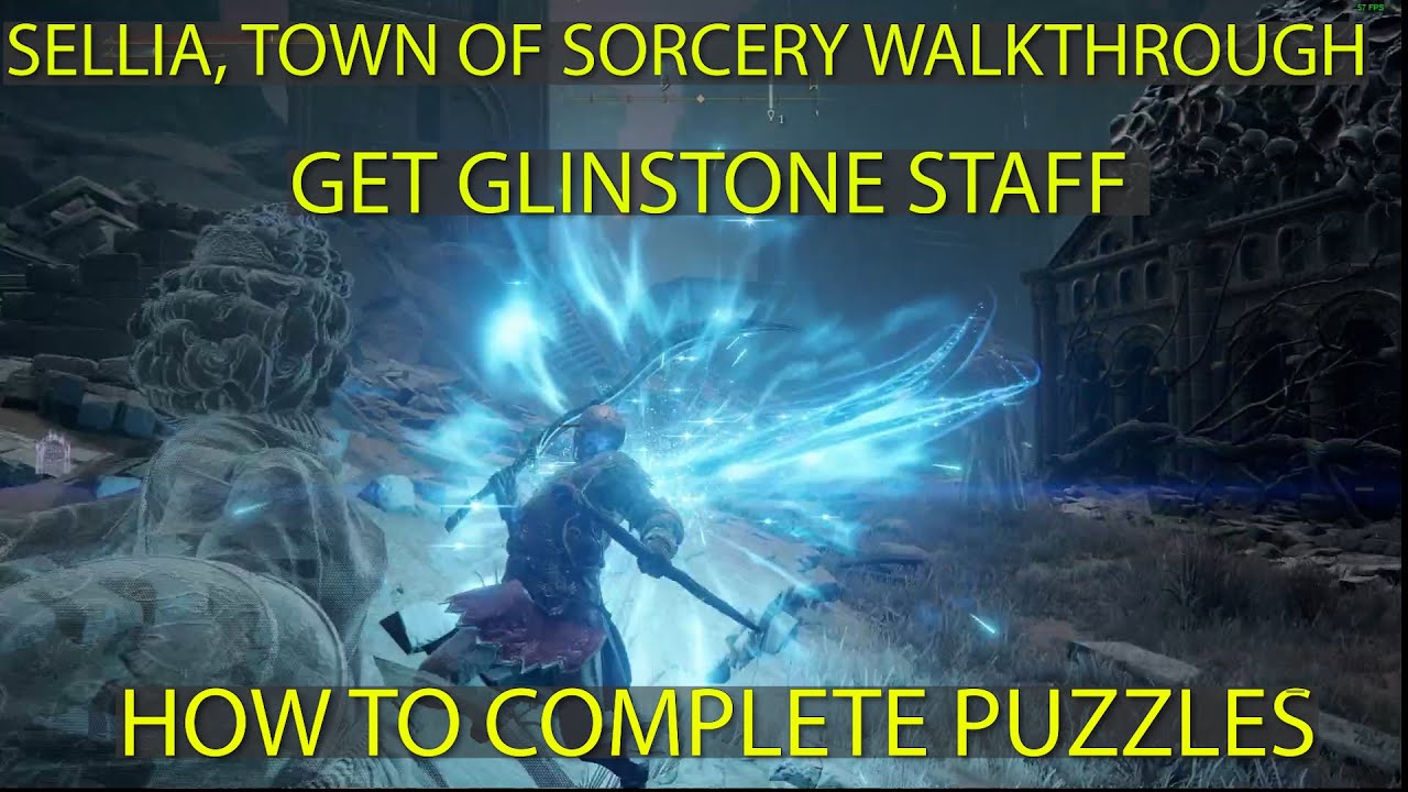 ELDEN RING SELLIA TOWN OF SORCERY GLINSTONE STAFF - PUZZLE SECRET CHEST ...