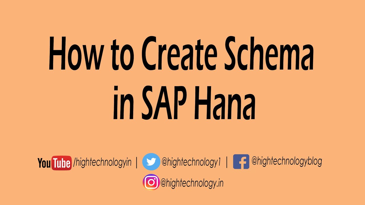 How to Create Schema in SAP Hana | SAP Hana schema Creation - YouTube
