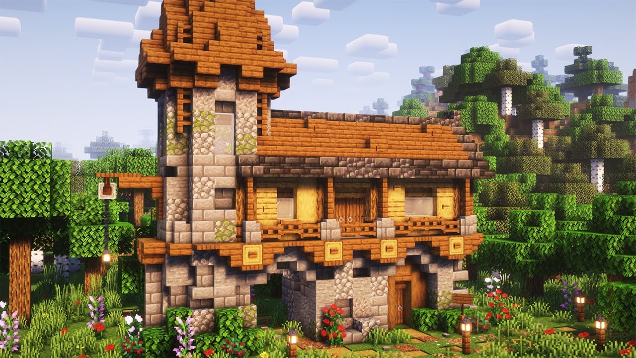 Medieval tower house Minecraft (tutorial) - YouTube