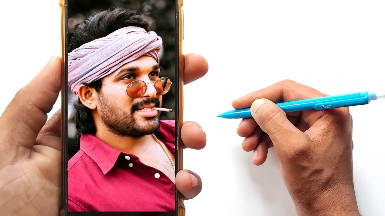 How to draw Allu Arjun, Step by step, Outline Tutorial - YouTube
