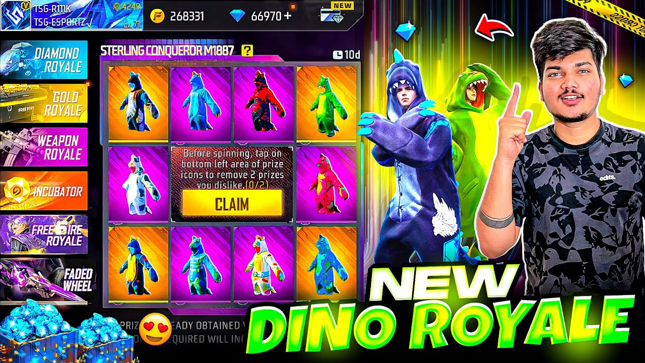 Free Fire I Got All Old To New Dino 😍In Dino Royale In 75 Diamonds💎 -Garena Free Fire - YouTube