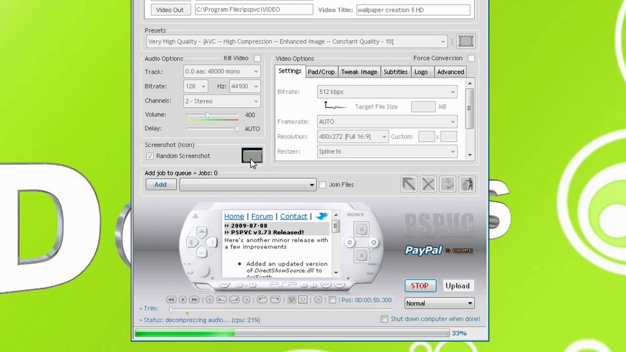How to convert videos for psp HD - YouTube