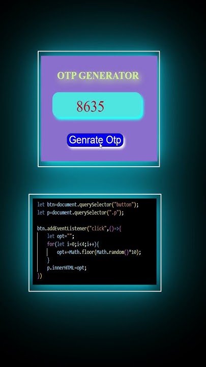 Otp Generator Using Html Css Javascript Shortvideo Short Youtube 8003