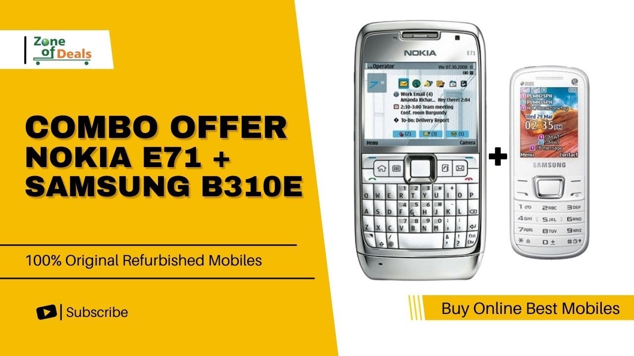 Nokia E71 Qwerty Keypad Refurbished Phone+ Samsung Music B310e Phone ...